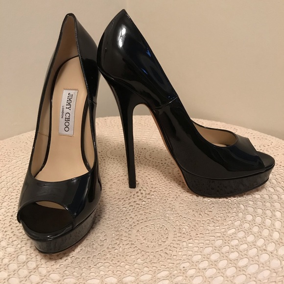 Jimmy Choo | Shoes | Jimmy Choo London Platform Peep Toe Heels Size ...